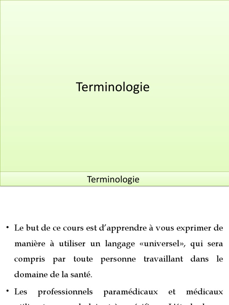 Cours de Terminologie Médicale | PDF | Sang | Médecine
