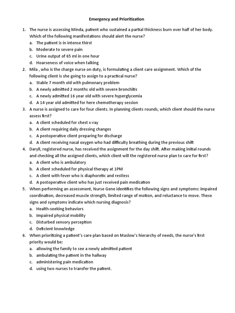 Emergency and Prioritization | PDF | Nursing | Emergency Department