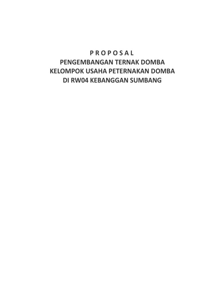 RENCAN Proposal Pengembangan Ternak Domba DI RW04 | PDF