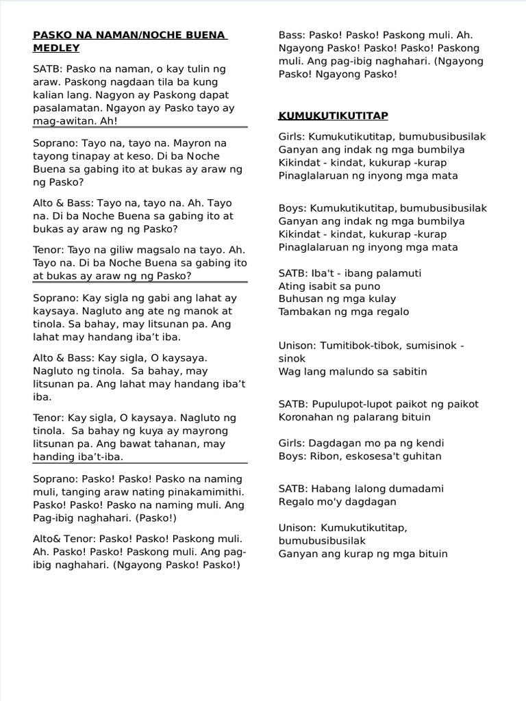 Pasko Na Naman Lyrics | PDF