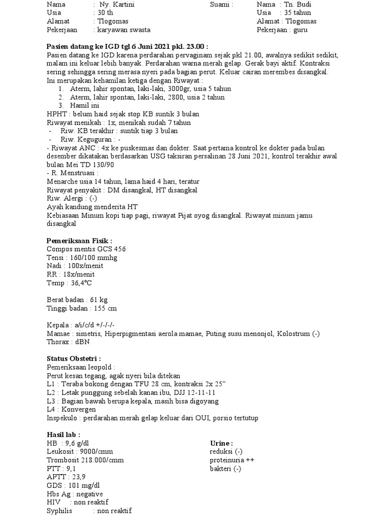 Kasus OBG 1 Klerk 7 Juni 2021 | PDF