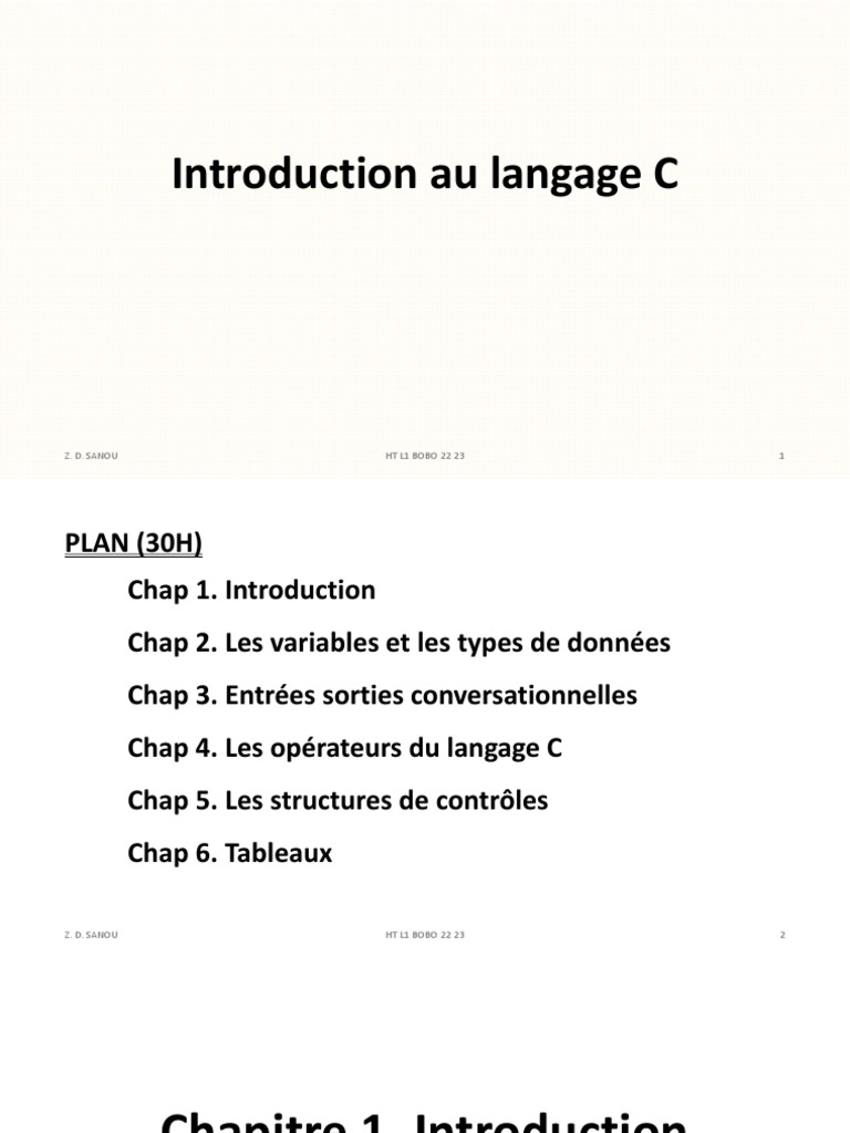Langage C | PDF | C (Langage de programmation) | Structure de contrôle