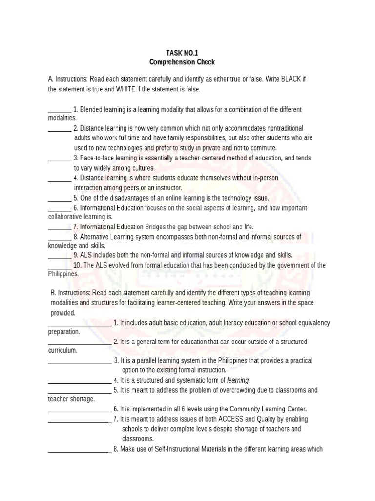 Unit 3, Lesson 1 Activity | PDF | Learning | Distance Education