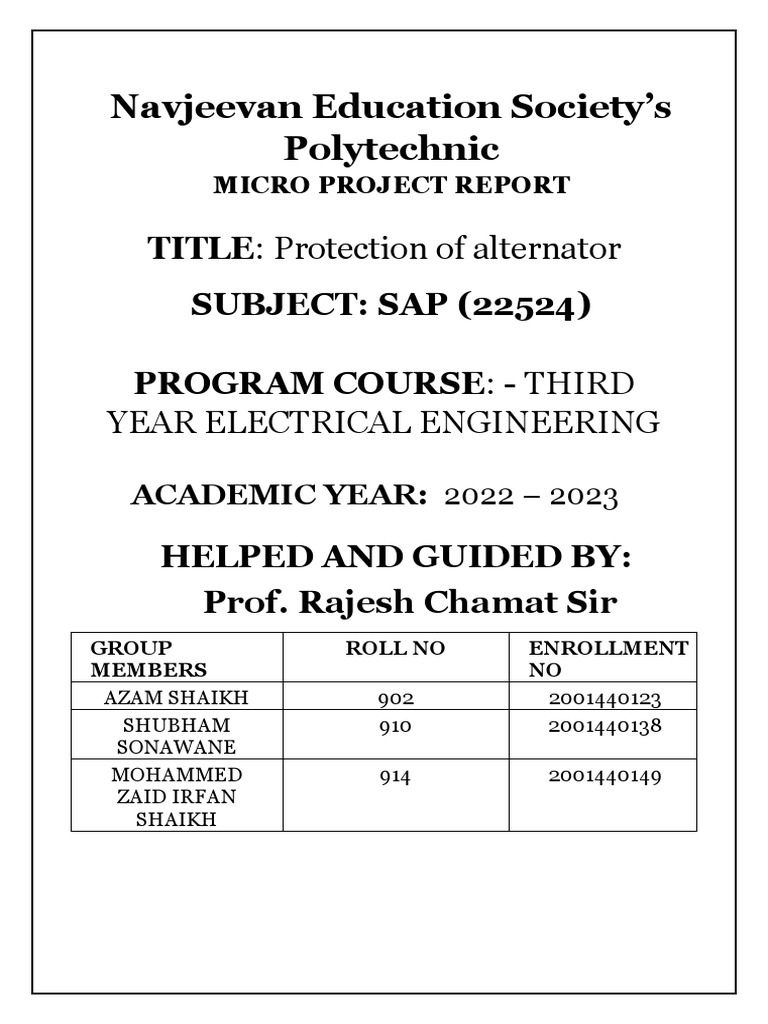 Electrical Engineering Project | PDF | Electrical Components | Electricity