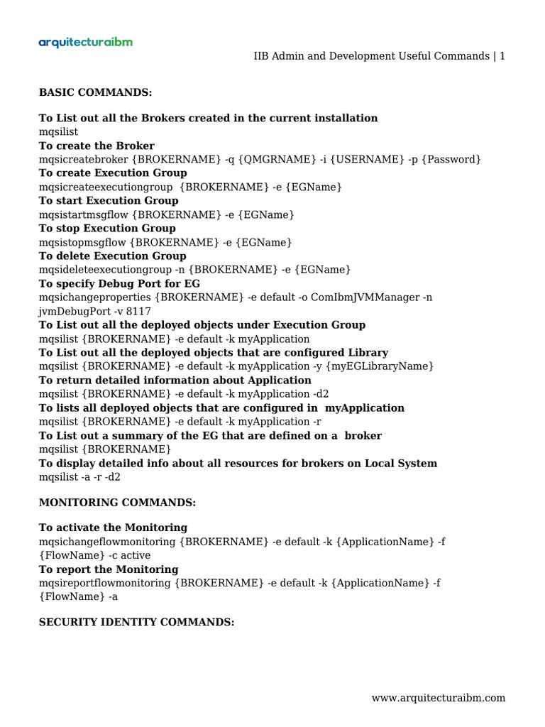 IIB Admin and Development Useful Commands | PDF | File Transfer ... IIB Admin and Development Useful Commands | PDF | File Transfer ...