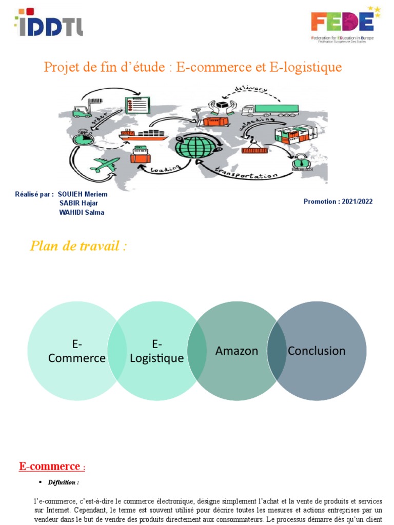 Présentation Du Projet Fin D'etude | PDF | Logistique | Commerce électronique