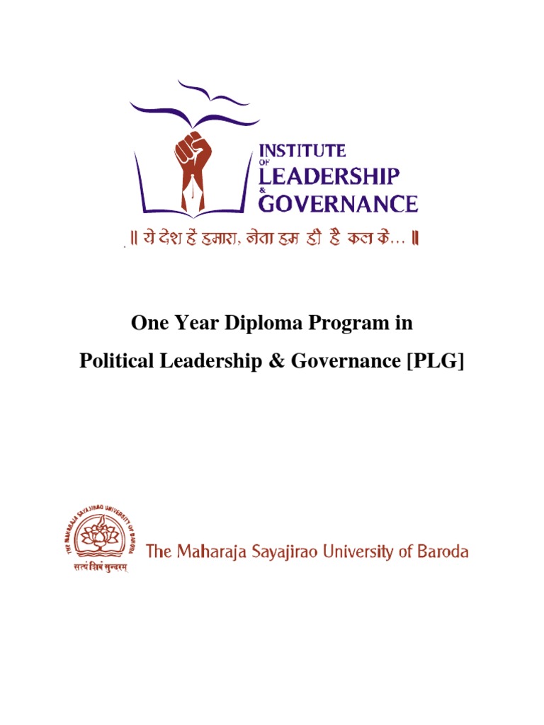 One Year Diploma Program in Political Leadership & Governance (PLG ...