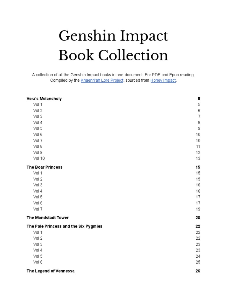 Genshin Impact - All Books | PDF