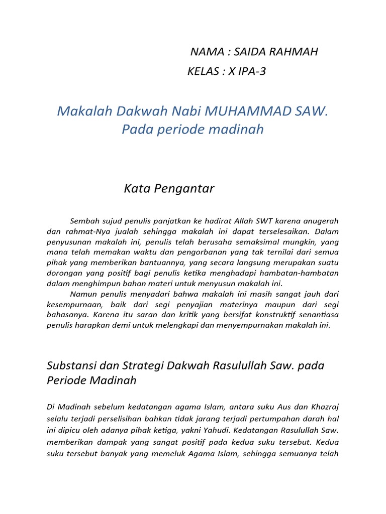Makalah Dakwah Nabi MUHAMMAD SAW | PDF
