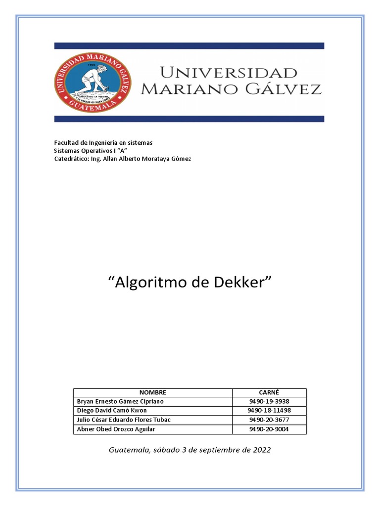 Algoritmo Dekker | PDF | Proceso (Computación) | Hilo (Computación)