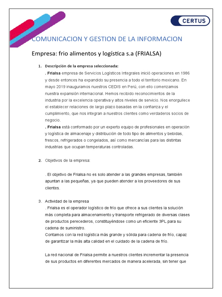 Frialsa: Logística de Frío en México | PDF | Logística | Business