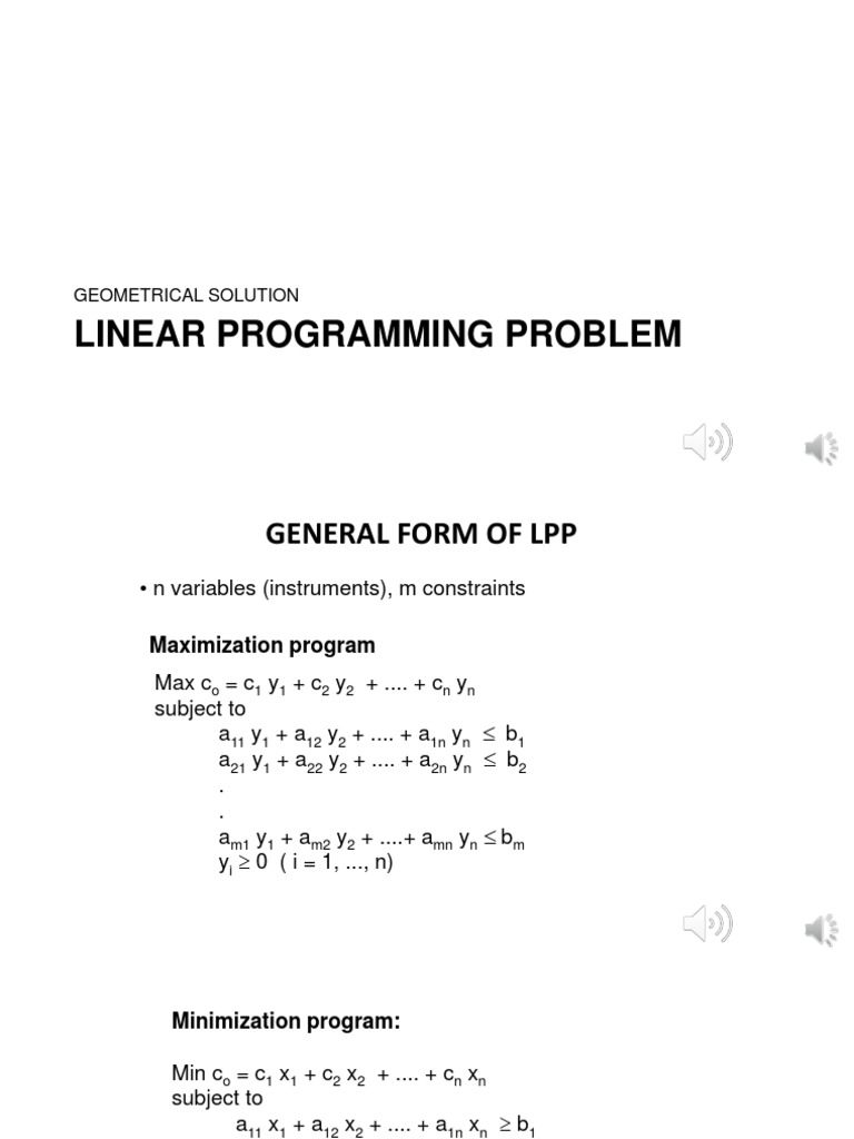 Linear Programming I Part 2 Pdf Linear Programming Analysis