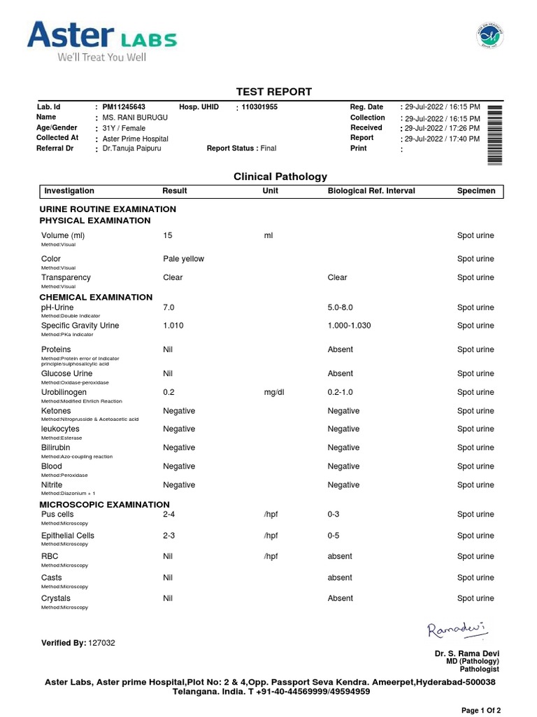 ResultEntryReport (6) | PDF | Urine | Pathology