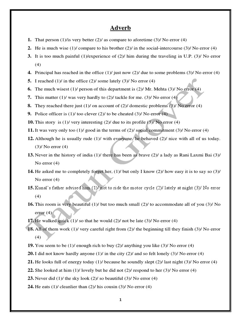 Adverb Pdf Pdf Adjective Adverb