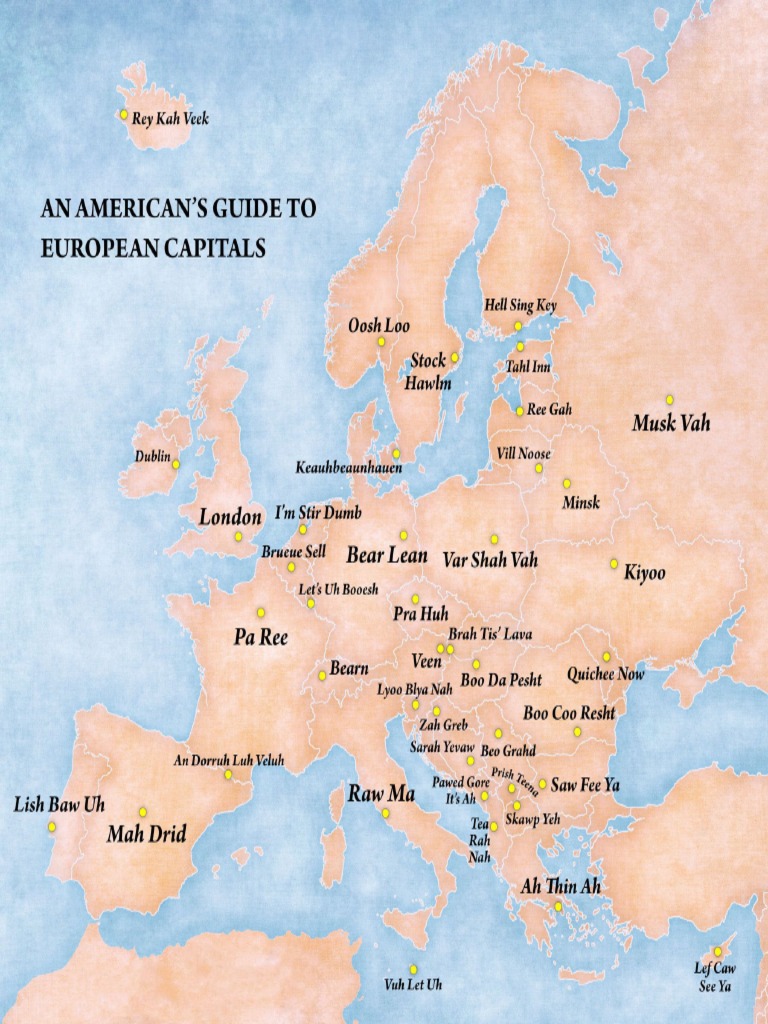 Europe Map With Capitals Labeled | PDF