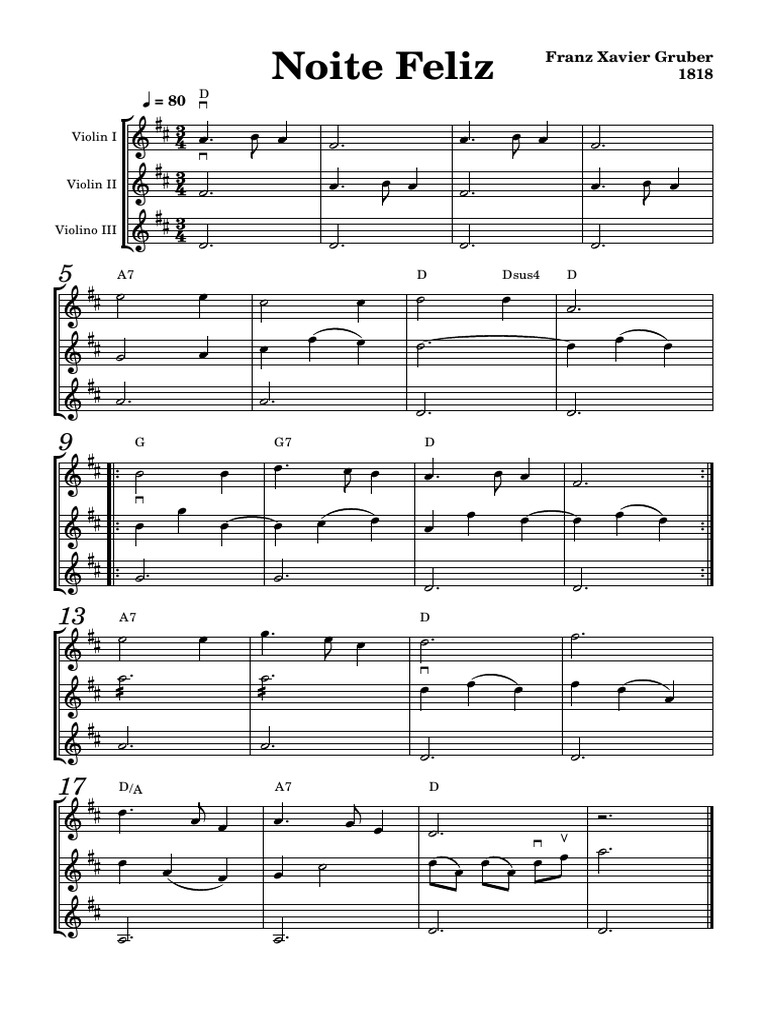 Noite Feliz Partitura E Partes Pdf