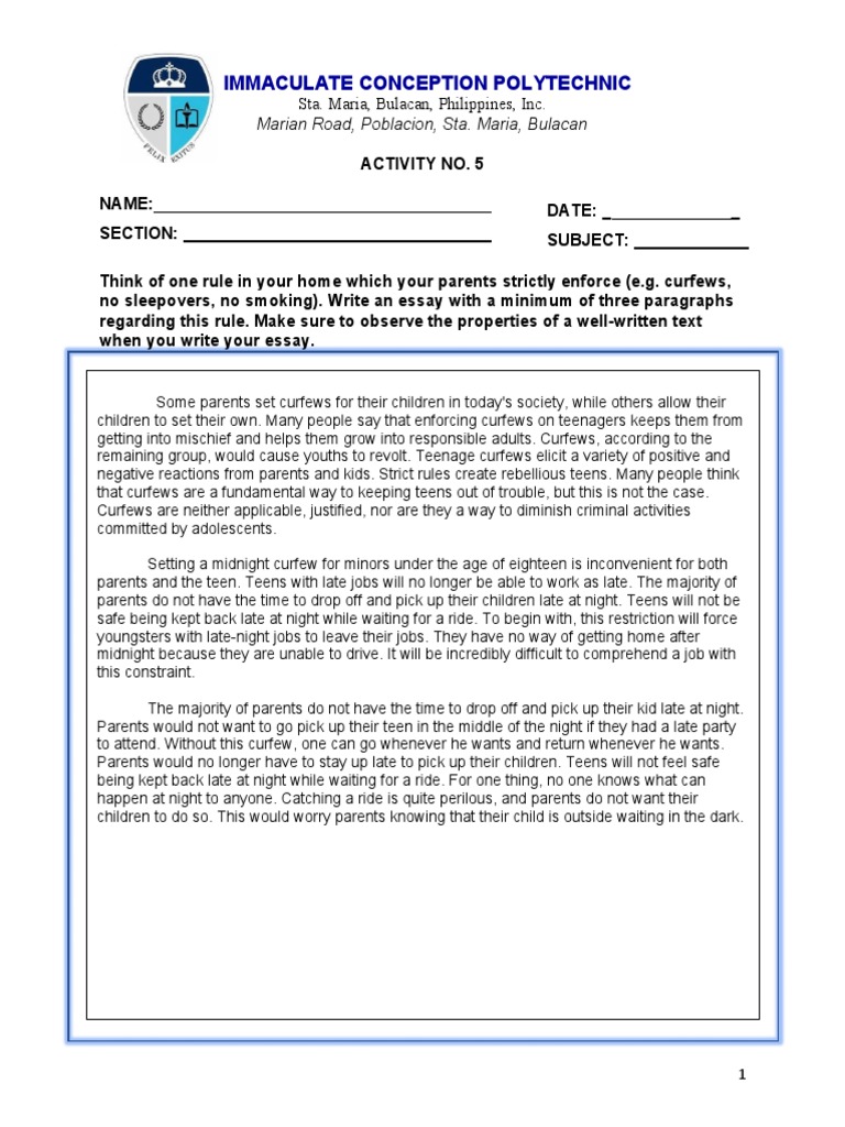 Lesson 5 - Activity Sheet 5 Eng | PDF | Adolescence | Family