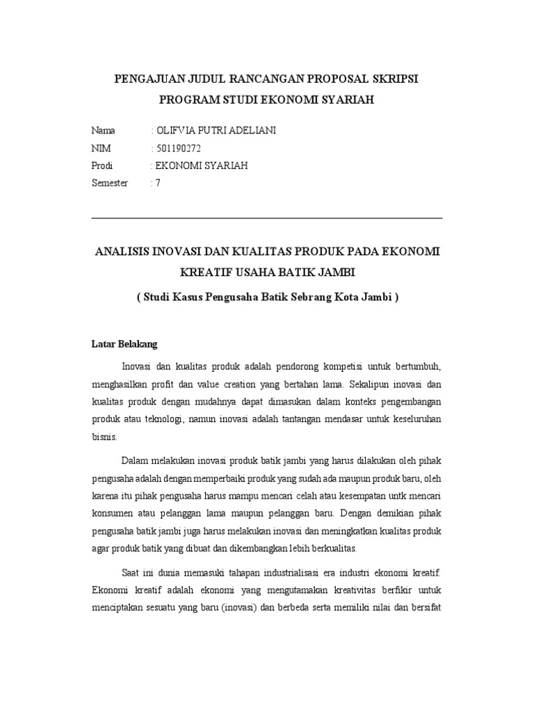Pengajuan Judul Revisi 1 | PDF