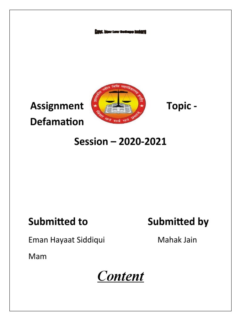 Defamation | PDF | Defamation | Justice
