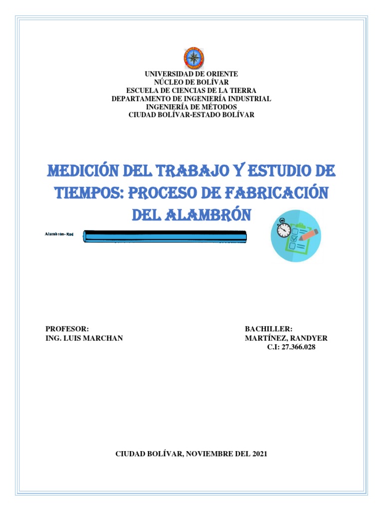 Proyecto Final Ingeniería de Metodos. | PDF | Medición | Hora