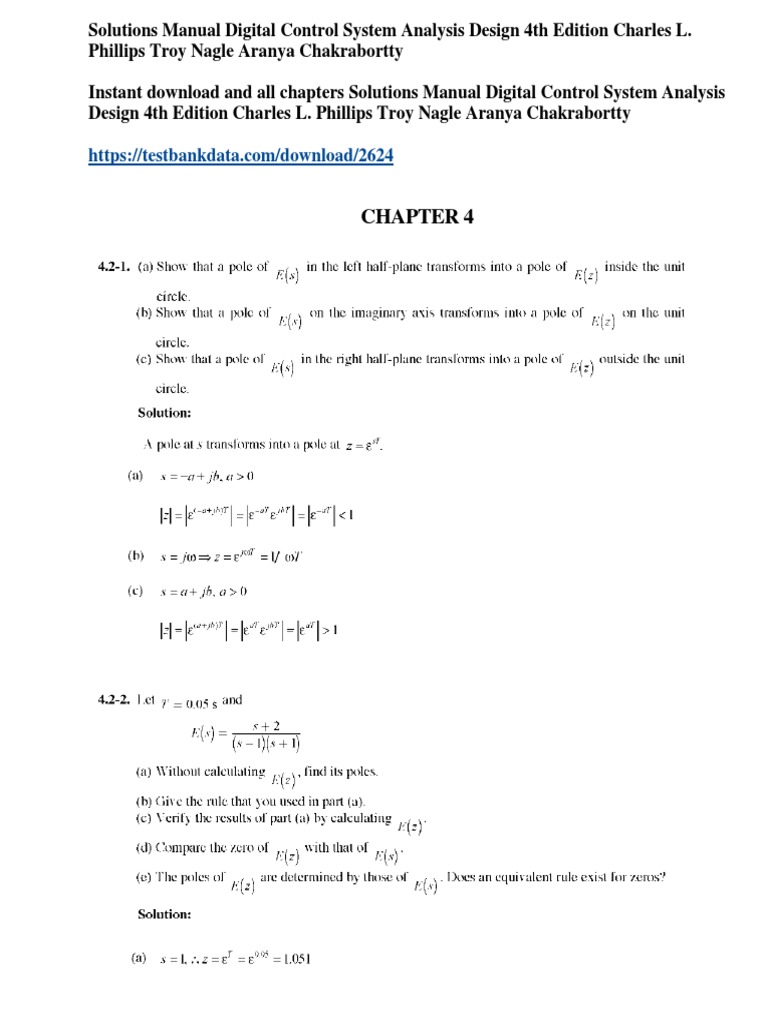 Dokumen - Tips - Solutions Manual Digital Control System Analysis Design 4th Edition Charles | PDF