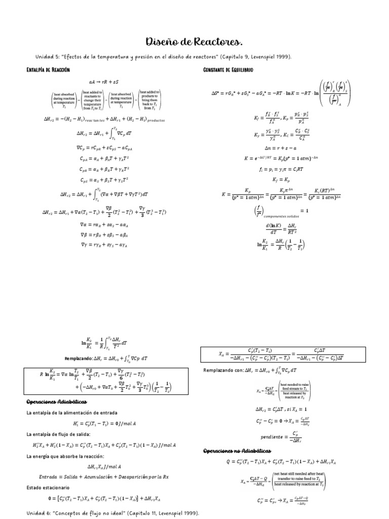 Cuestionario Pep 3 - Diseño de Reactores | PDF | Termodinámica | Metrología