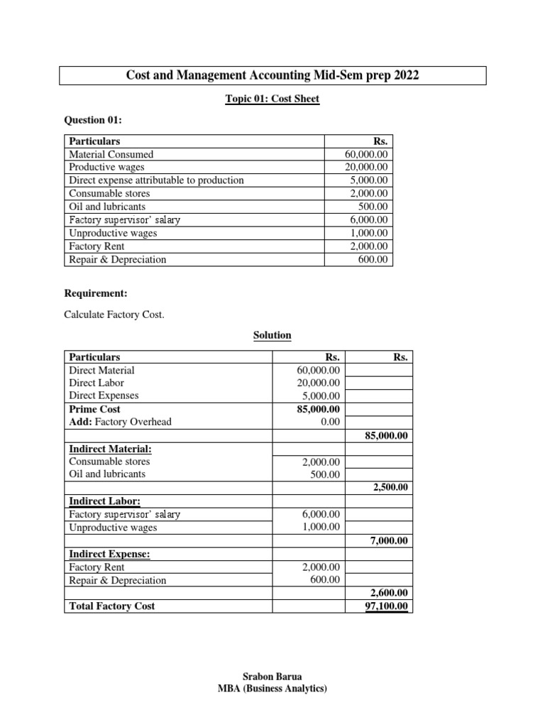 Cost and Management Accounting Midsem Prep | PDF | Piece Work | Discounts And Allowances