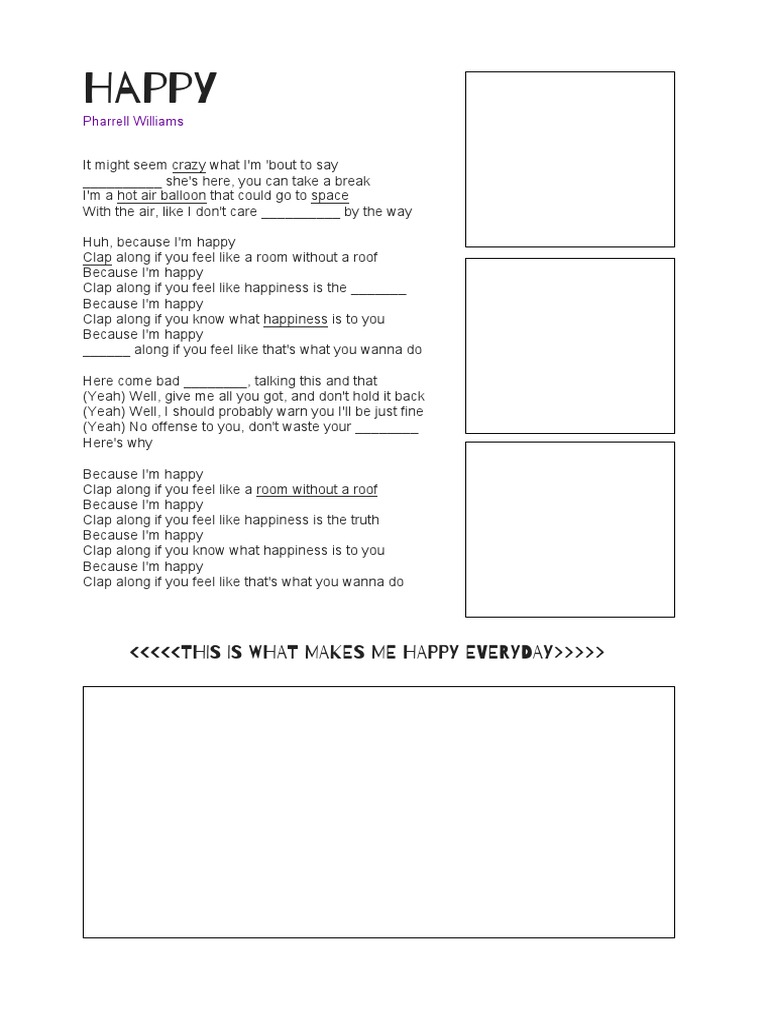 Pharrell Williams Happy Song Lyrics | PDF