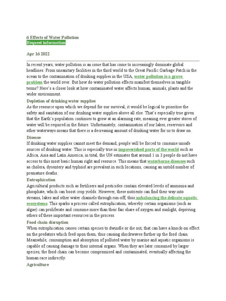 English SBA Artefacts | PDF | Water Pollution | Water