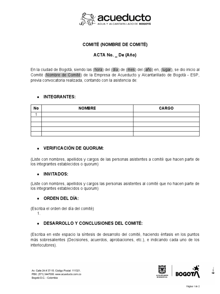 MPFD0801F06-02 Acta de Comité | PDF | Gobierno