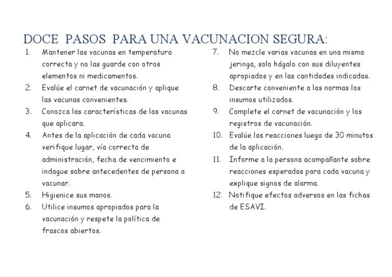 12 Pasos Vacunacion | PDF