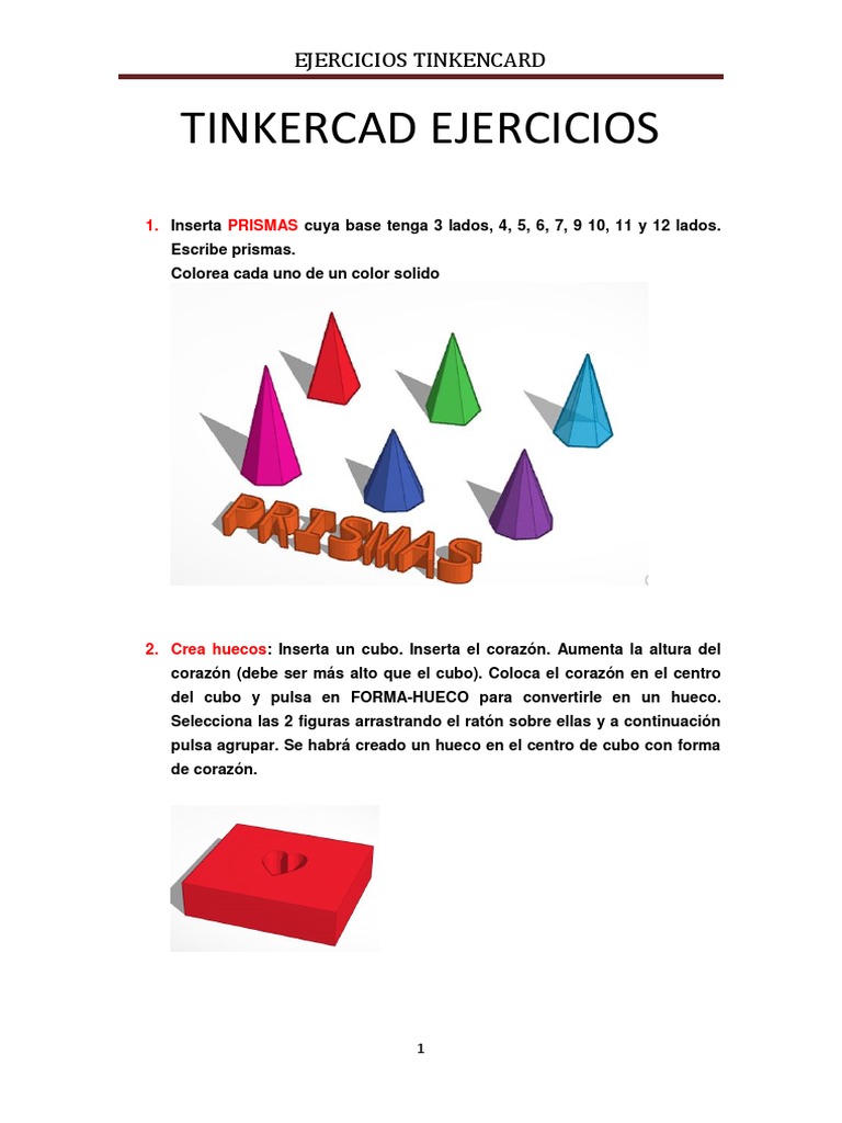 Ejercicios Tinkercad 1 | PDF