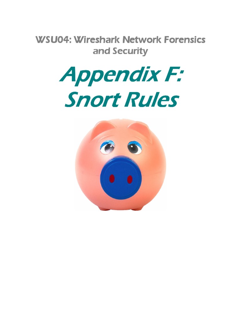 Appendix F - Sample Snort Rules | PDF | Internet Protocols | Internet