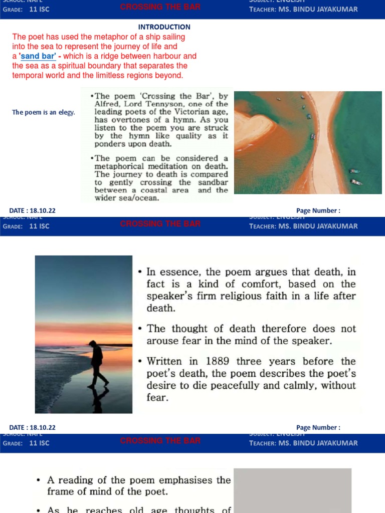 Analysis of Tennyson's "Crossing the Bar | PDF | Religious Belief And ...