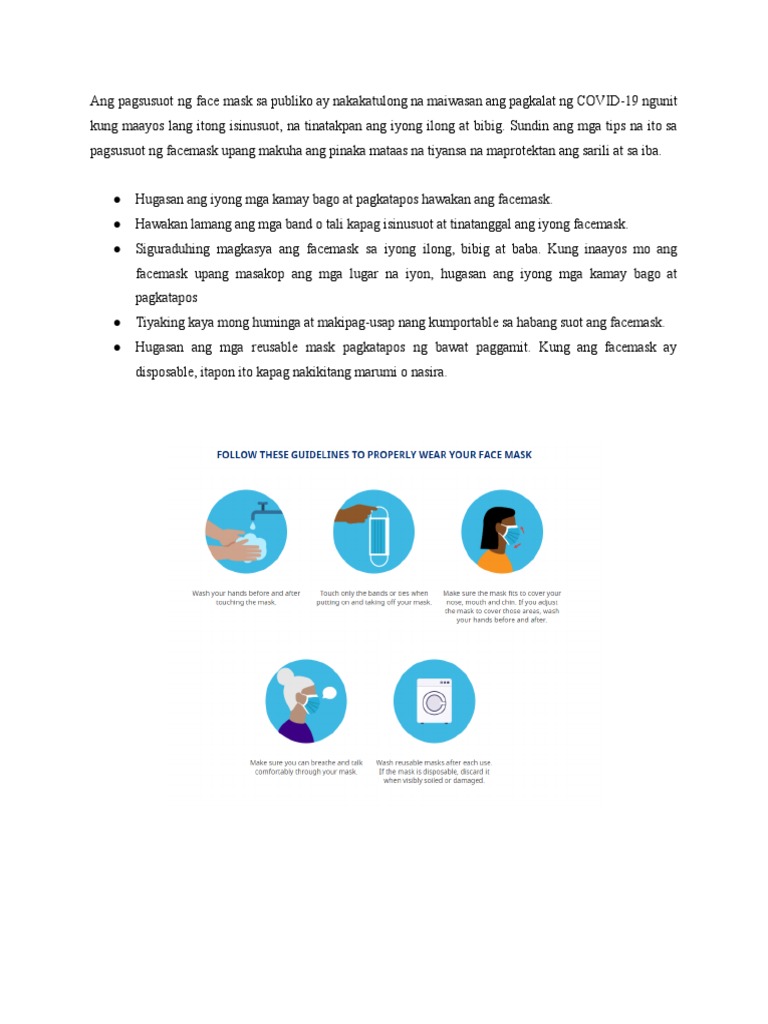 Proper Wearing of Face Mask | PDF Proper Wearing of Face Mask | PDF