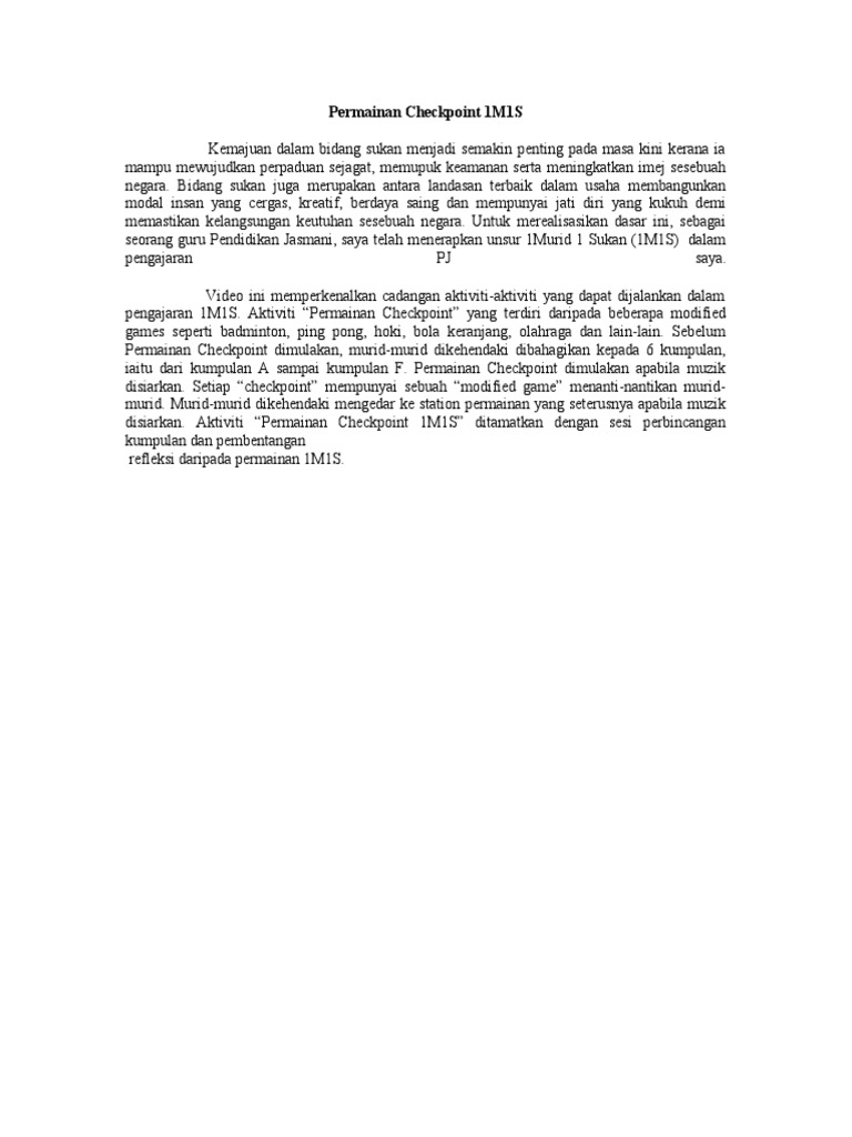 Permainan Checkpoint 1m1s | PDF