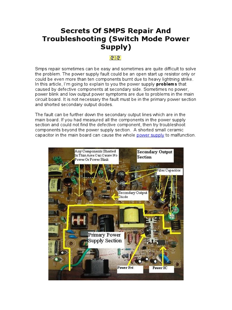 Secrets of SMPS Repair and Troubleshooting | PDF | Power Supply | Electrical Network
