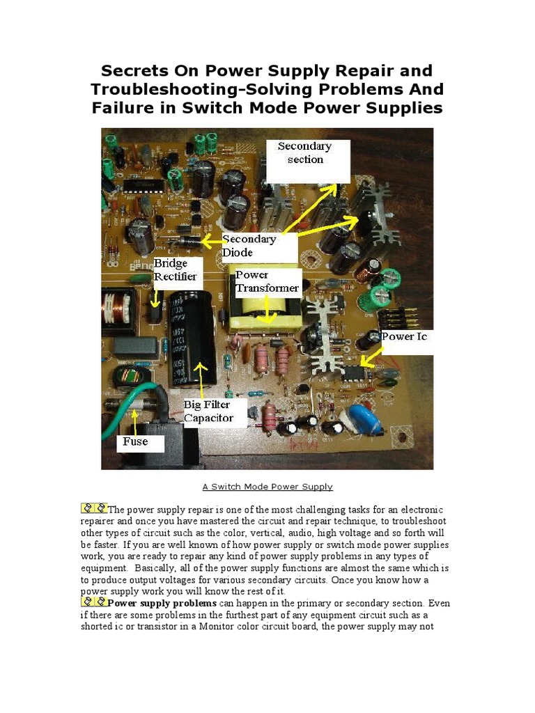 Secrets On Power Supply Repair And Troubleshooting2 Pdf Power