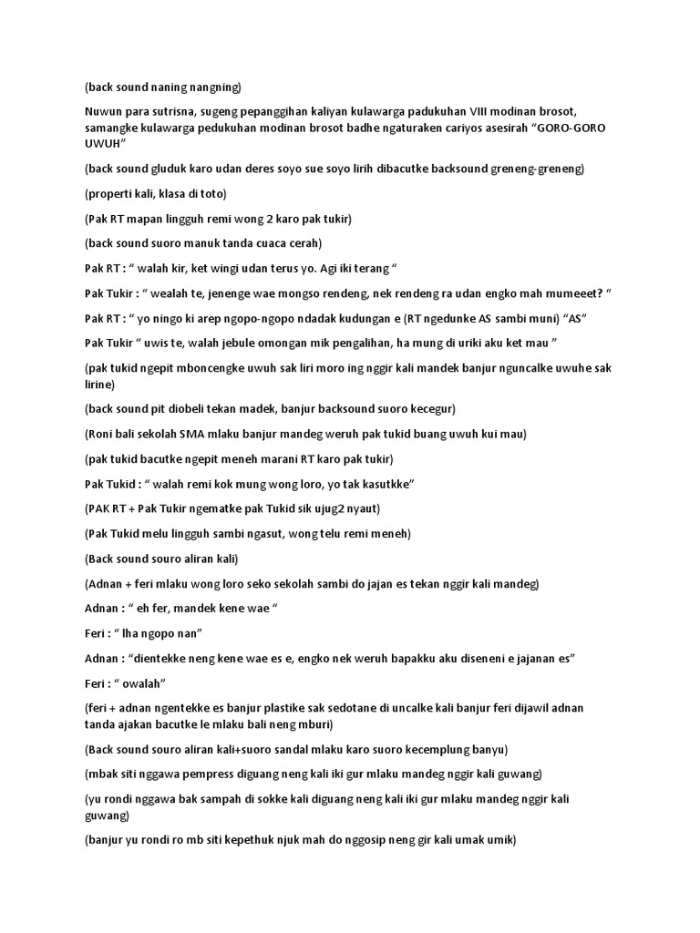 Naskah Sandiwara Basa Jawa | PDF