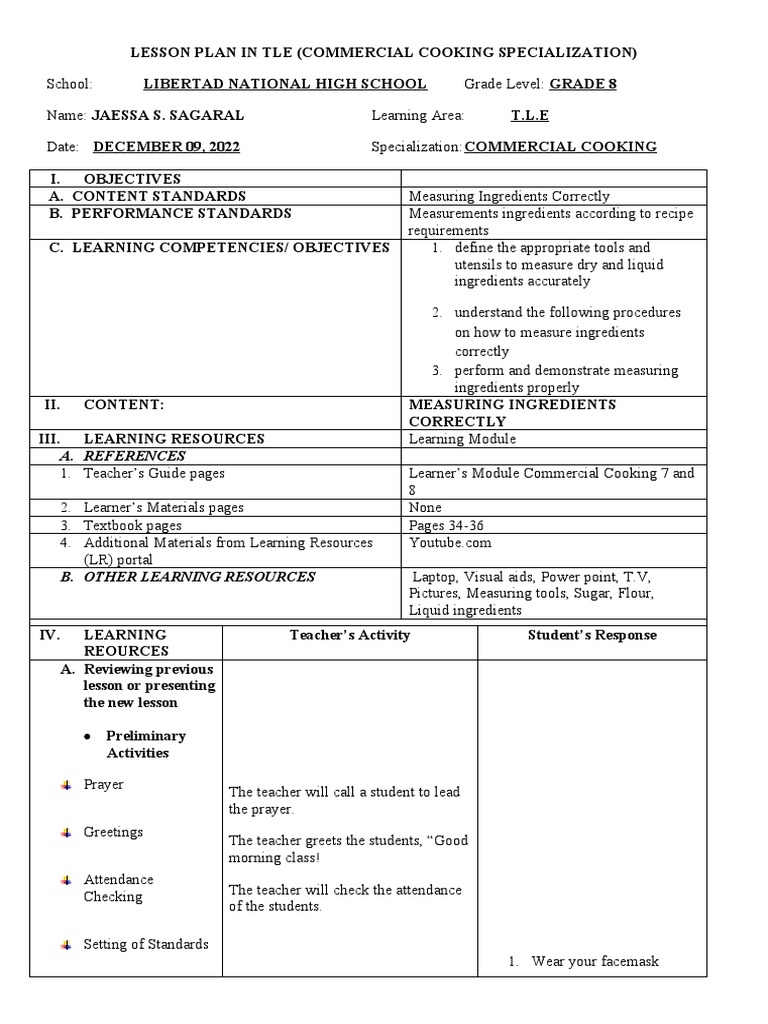 Measuring Ingredients Correctly | PDF | Tablespoon | Teaspoon