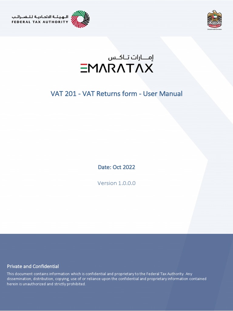 VAT201 EmaraTax User Manual 1670258603 | PDF | Value Added Tax | Taxes