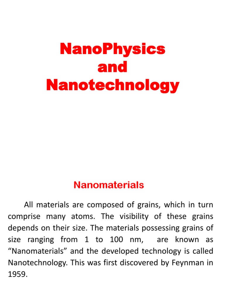 Nano Physics | PDF | Carbon Nanotube | Nanotechnology
