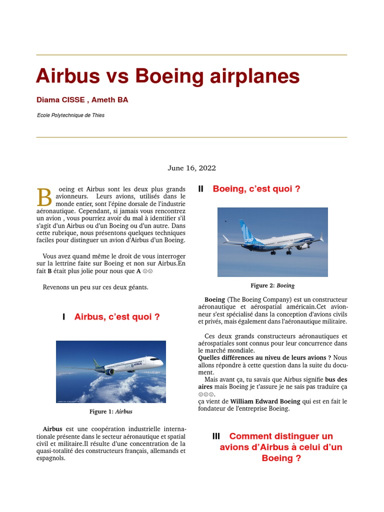 Airbus Vs Boeing Airplane | PDF | Boeing | Airbus