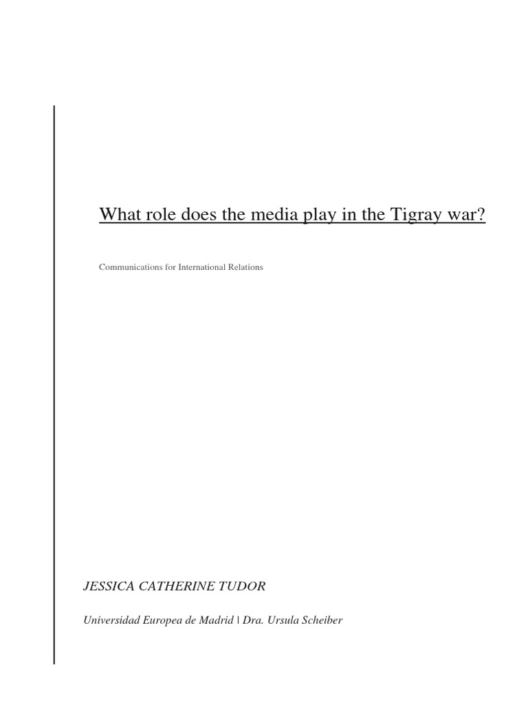 Tigray War Essay | PDF | Propaganda | Ethiopia