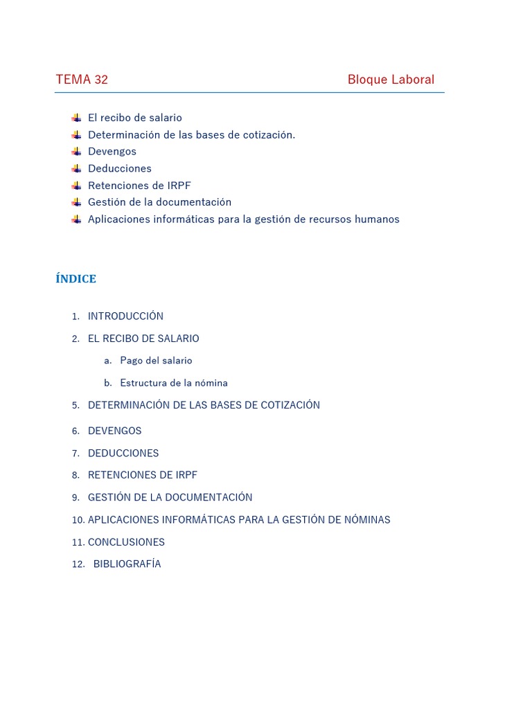 TEMA El Recibo Del Salario | PDF | Salario | Economias