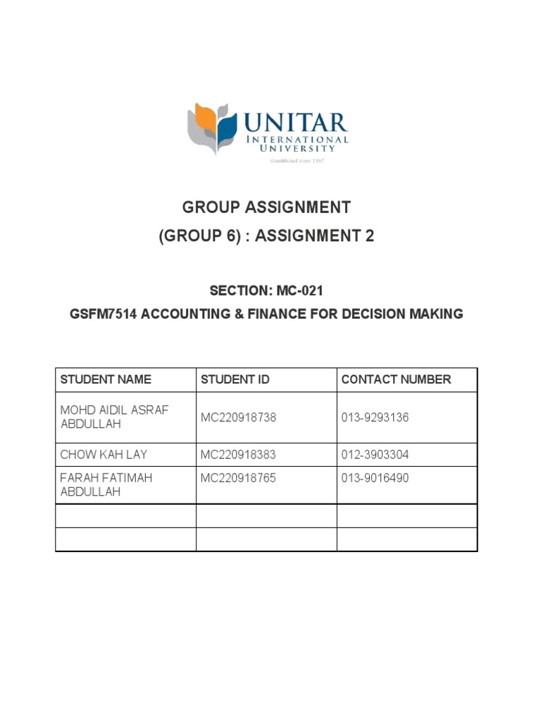 A&f - Group Assignment - Assignment 2 | PDF | Net Present Value ...