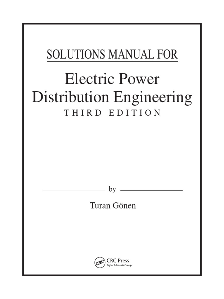 Solutions Manual For: Electric Power Distribution Engineering | PDF | Electromagnetism | Metrology