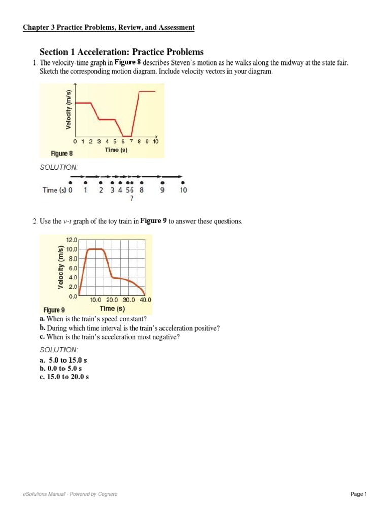 Chapter 3 Practice Problems Review and Assessment Solution 2 Use The V T Graph of The Toy Train ...