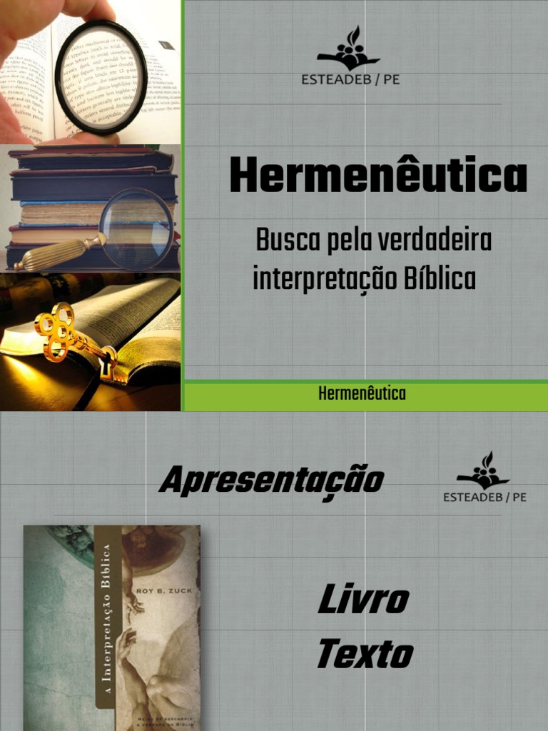Hermenêutica - Aula 1 | PDF | Hermenêutica | Bíblia
