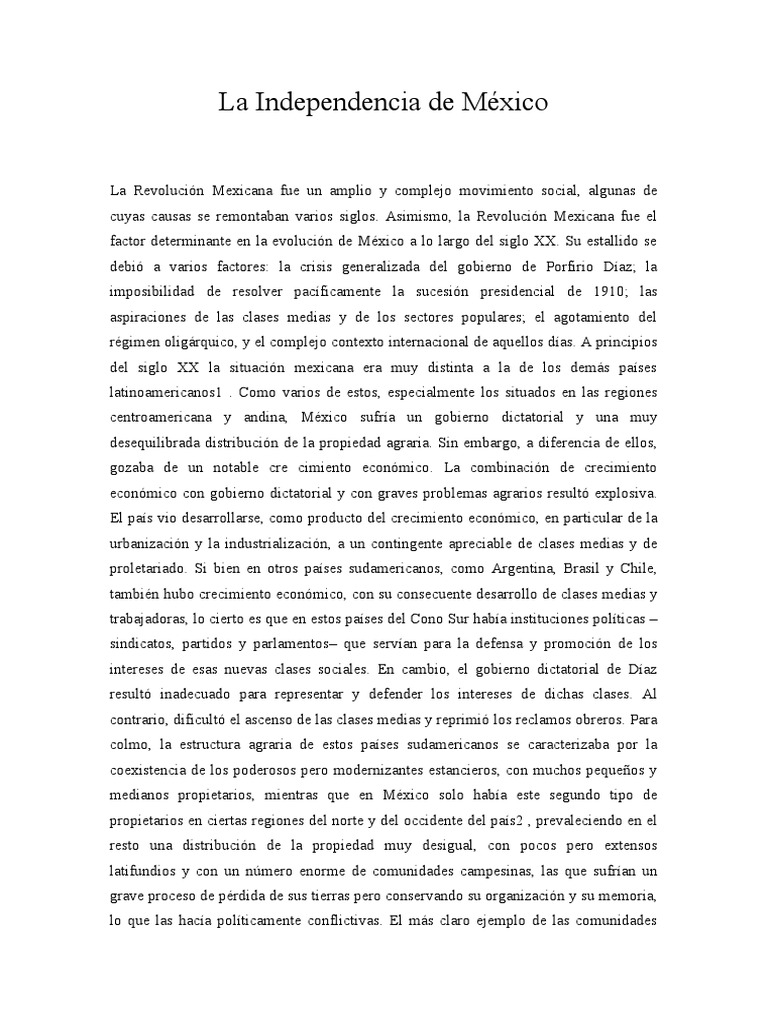 La Independencia de México | PDF | México | revolución mejicana